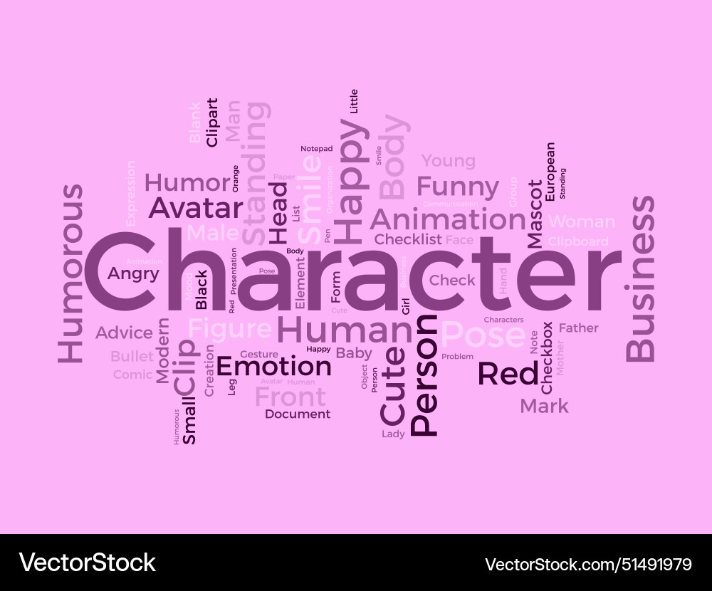 Character word cloud template avatar concept Vector Image