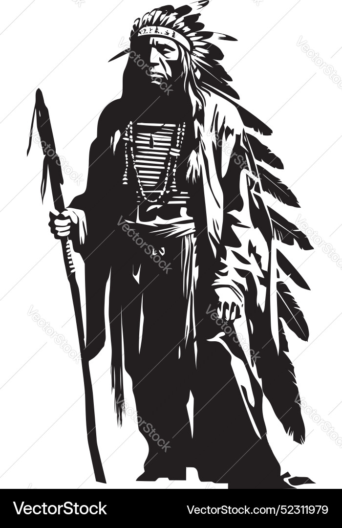 Chieftain courage chief emblem design spirit Vector Image