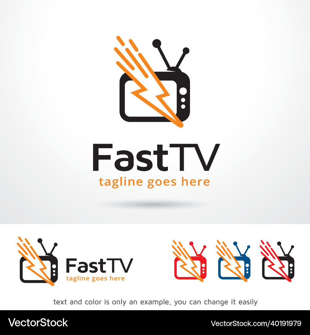 Fast tv logo template Royalty Free Vector Image