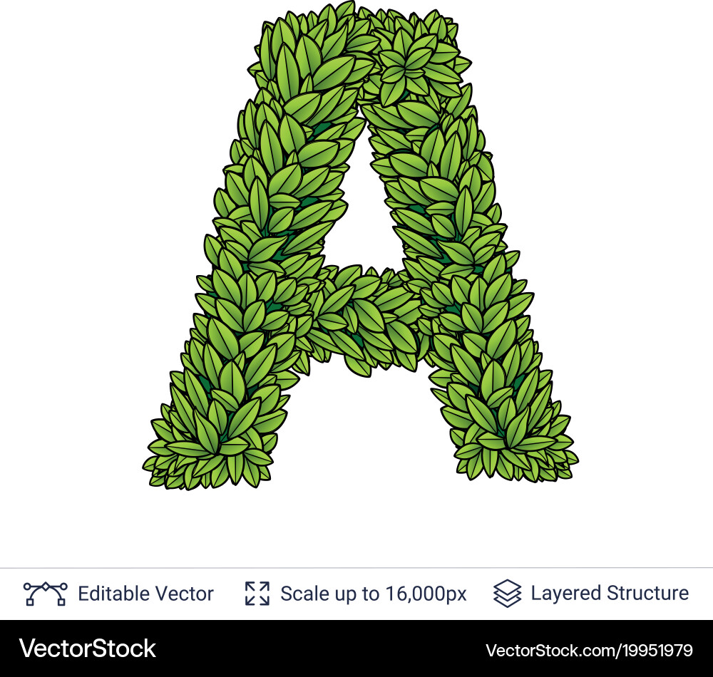 Green Leaf Letter A Symbol Royalty Free Vector Image
