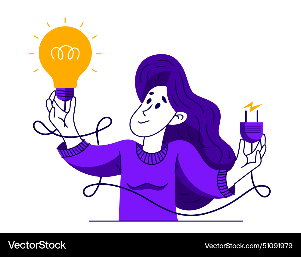 Idea needs resources to be realized embodied Vector Image