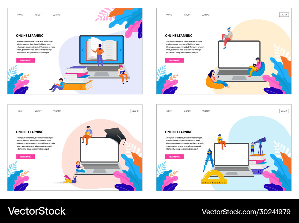 Online Education & Learning Royalty Free Vector Image