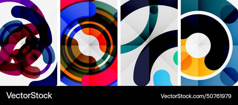 Set of colorful circle backgrounds Royalty Free Vector Image