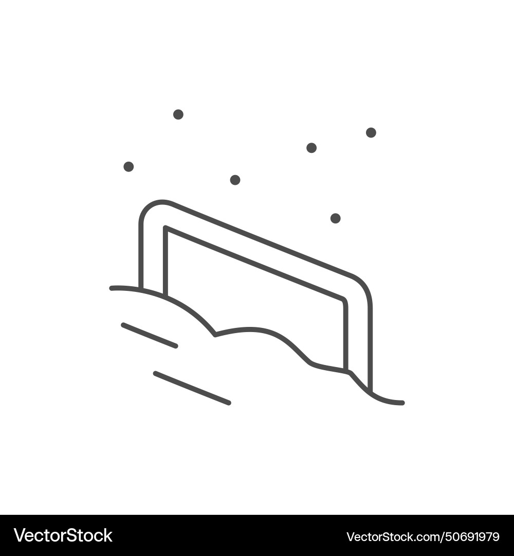 Snowboard rail line outline icon Royalty Free Vector Image