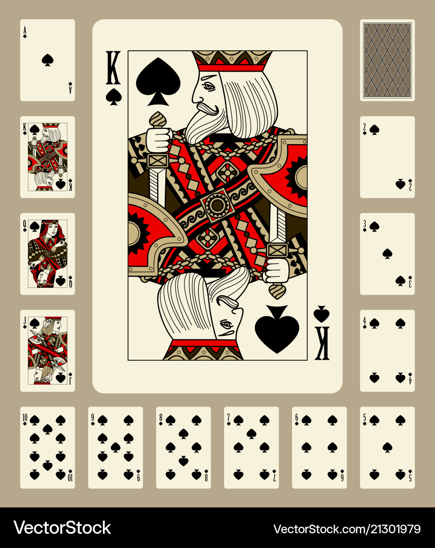 Spades suit playing cards Royalty Free Vector Image