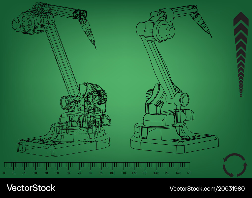 3d model of a welding robot Royalty Free Vector Image