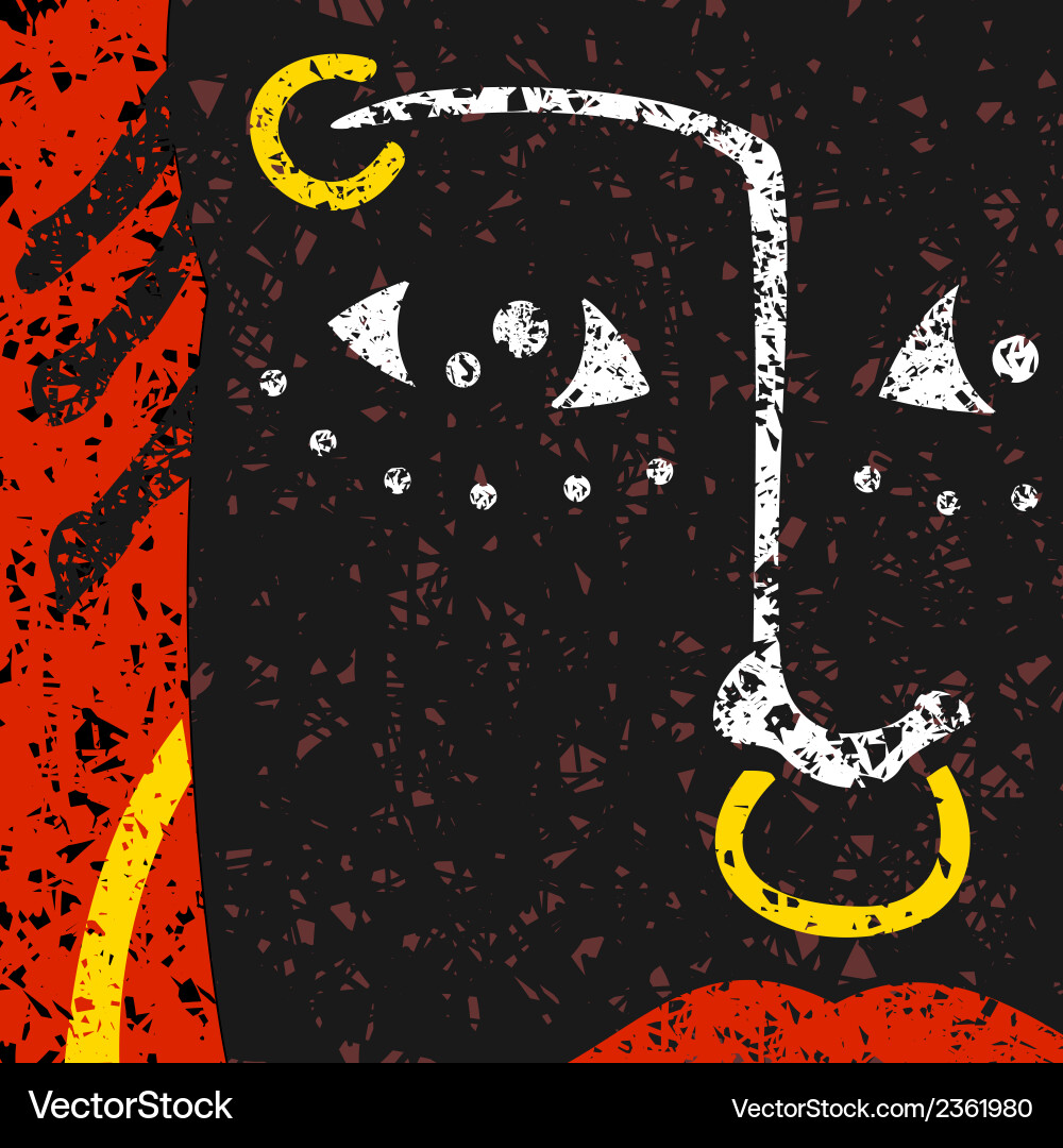 African savage face Royalty Free Vector Image - VectorStock