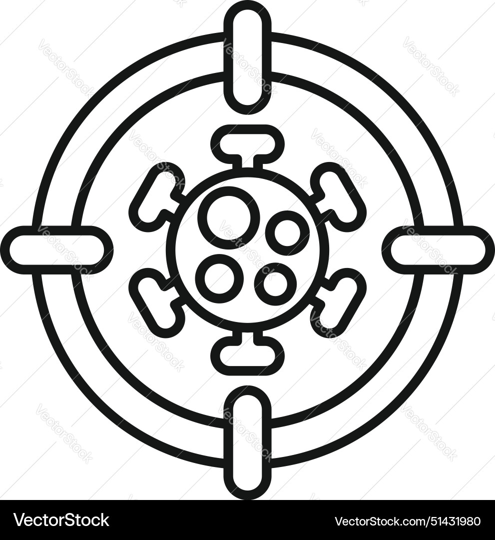 Black and white coronavirus under target icon Vector Image