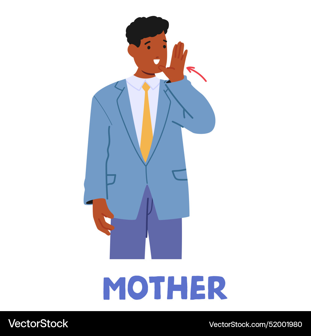 Black man performing the sign language gesture Vector Image