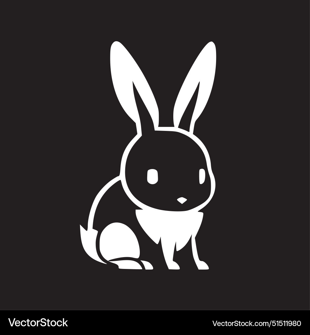Bunny - black and white isolated icon Royalty Free Vector