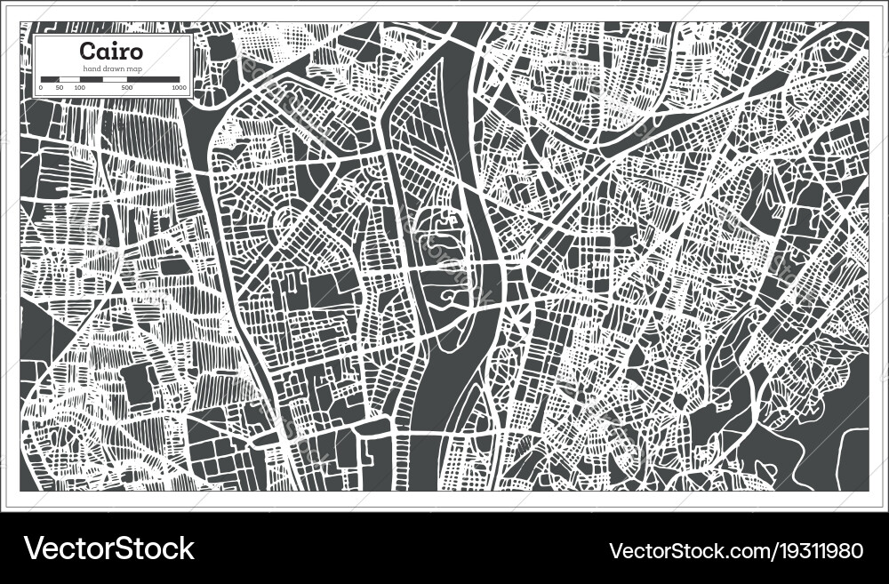 Cairo egypt city map in retro style Royalty Free Vector