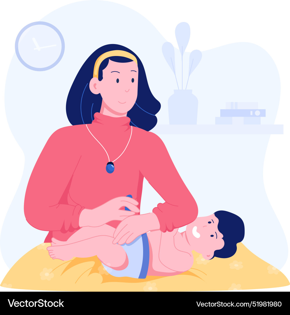 Changing diaper Royalty Free Vector Image - VectorStock