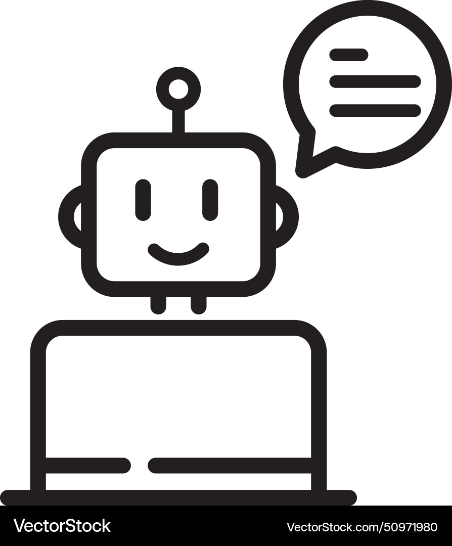 Chatbot service virtual Royalty Free Vector Image