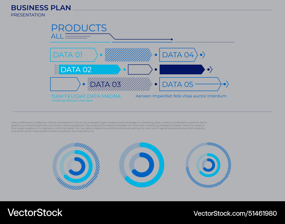 Data analysis charts in color finance elements Vector Image