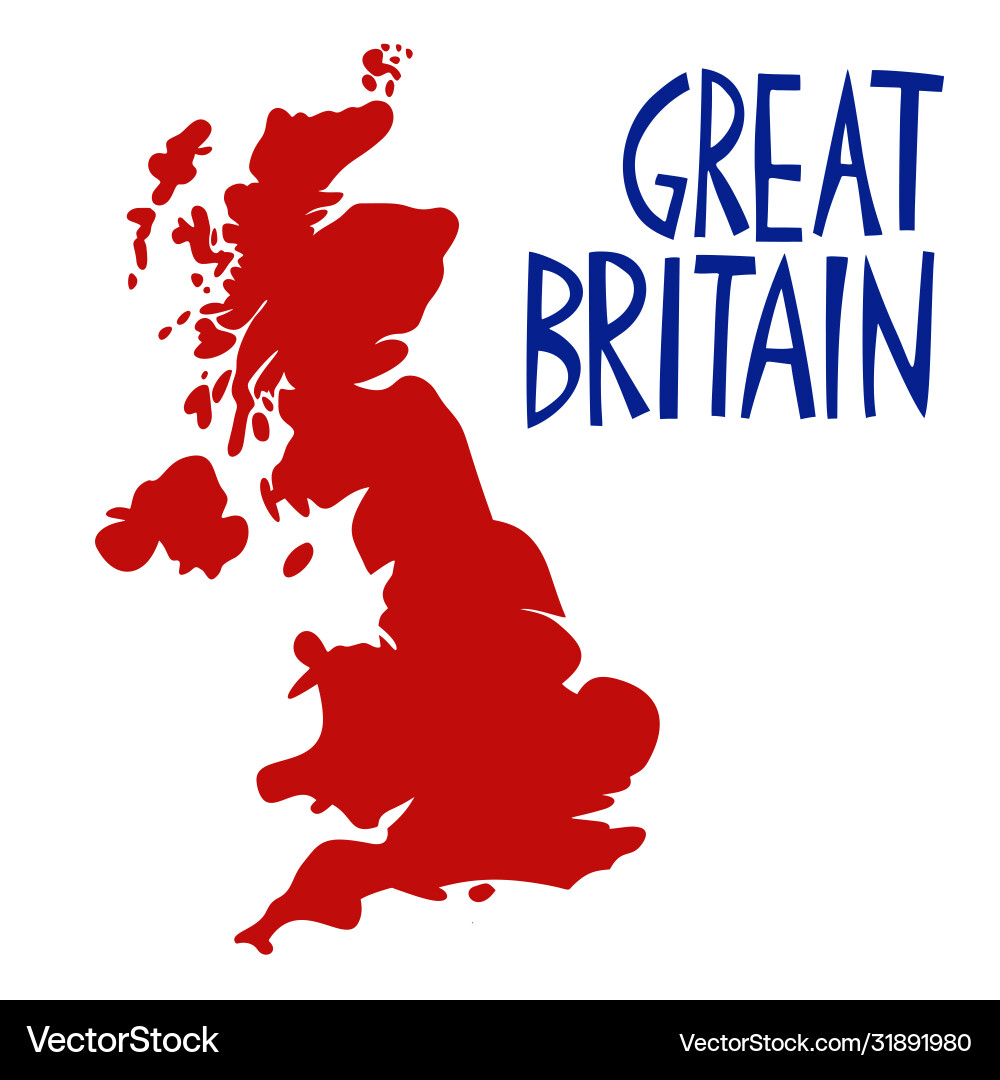 Hand drawn stylized map united kingdom Royalty Free Vector