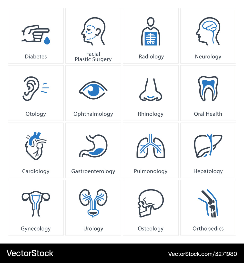 Medical Specialty Icon Set Royalty Free Vector Image