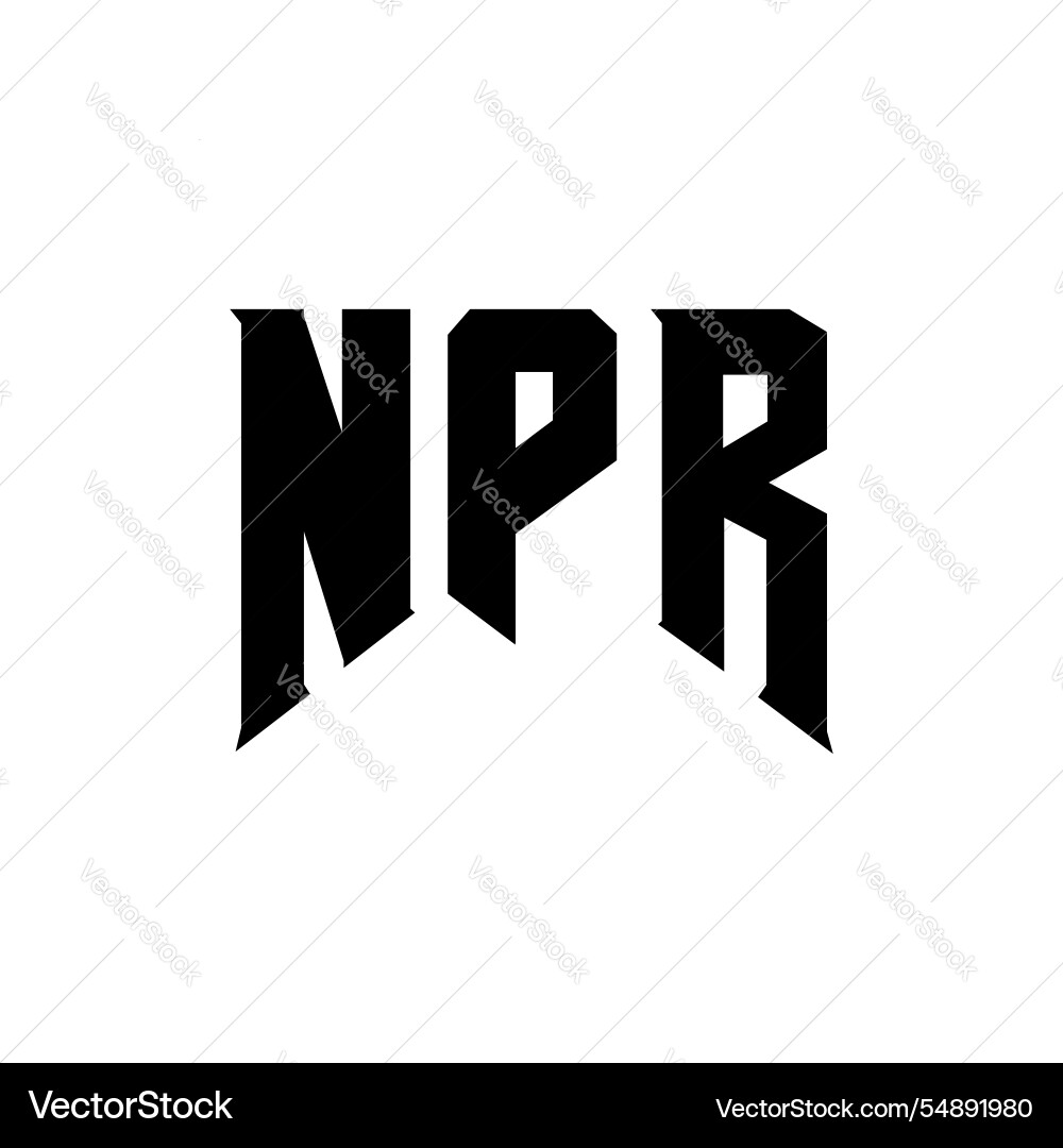 Npr letter logo design for technology company Vector Image