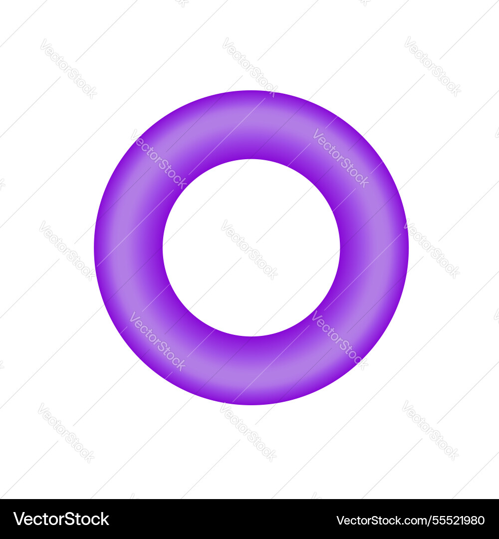 Purple torus basic simple 3d shapes isolated Vector Image