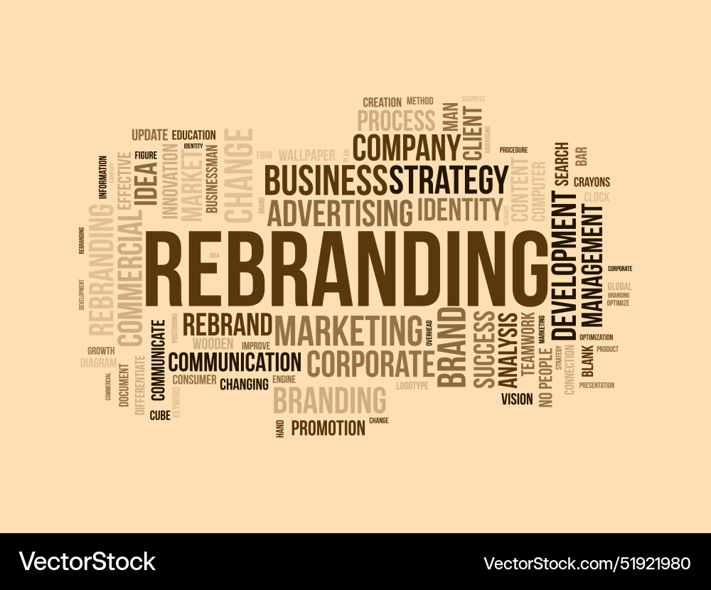 Rebranding wordcloud template business concept Vector Image