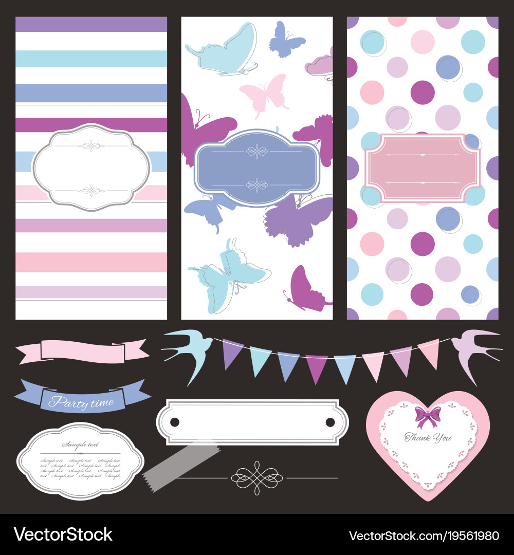 Scrapbook design elements set Royalty Free Vector Image