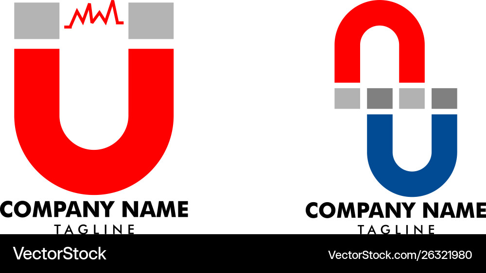 Set magnet design logo template Royalty Free Vector Image