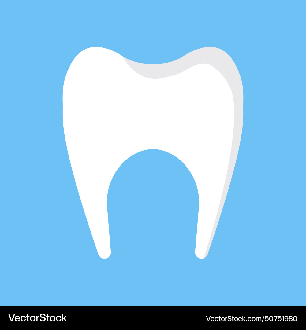 Tooth icon on blue background Royalty Free Vector Image