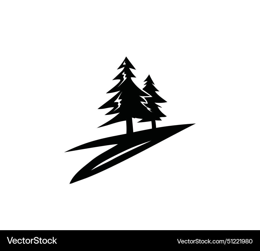 Tree logo silhouette Royalty Free Vector Image
