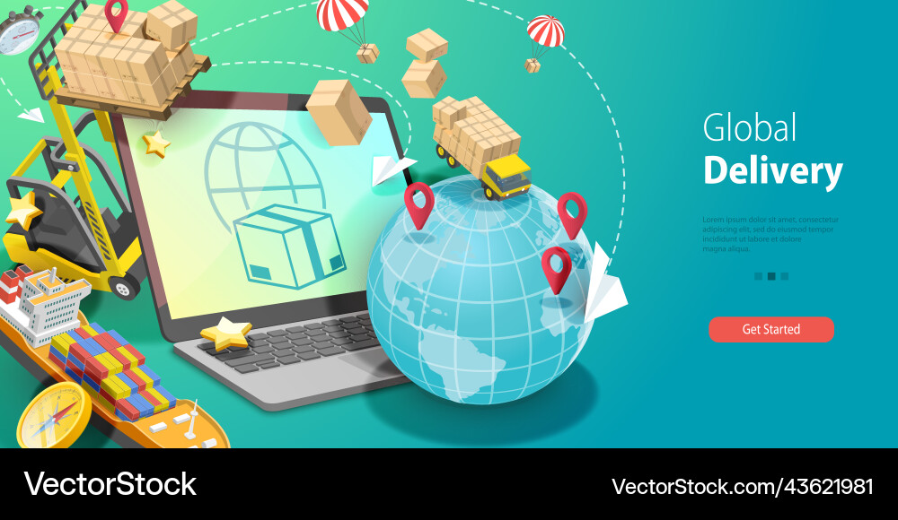 3d conceptual of global Royalty Free Vector Image