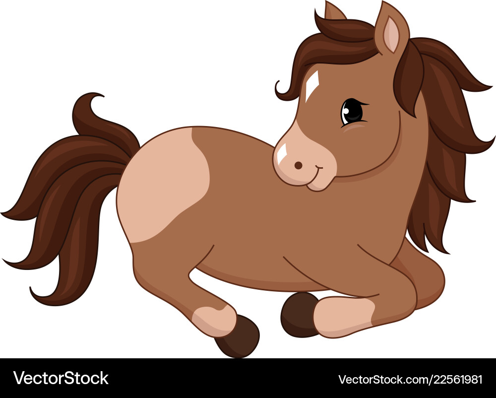 Adorable cartoon horse character Royalty Free Vector Image