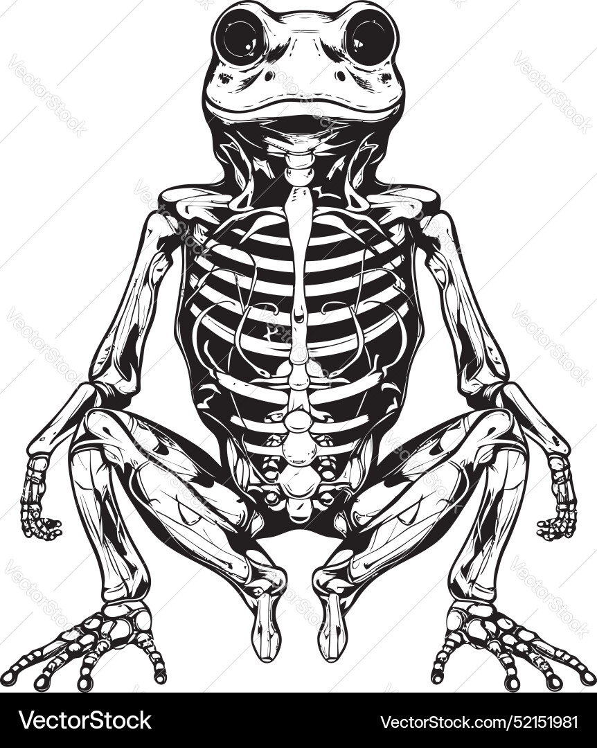 Bone bogey skeleton frog icon spectral skeletal Vector Image