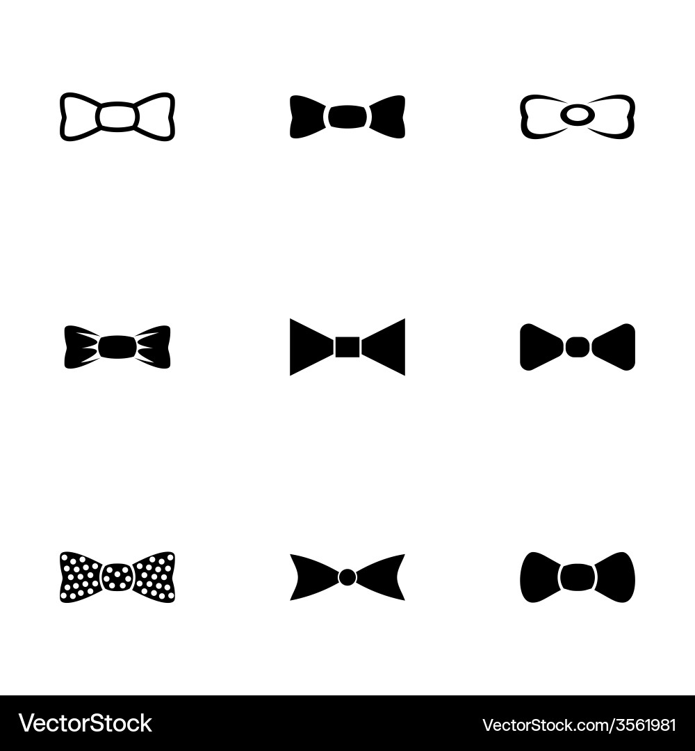 Bow ties icon set Royalty Free Vector Image - VectorStock