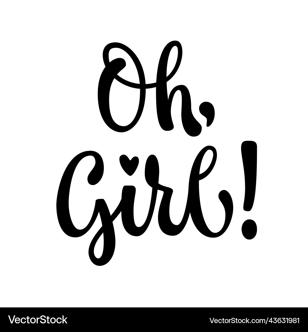 Cute modern calligraphy lettering phrase - oh Vector Image