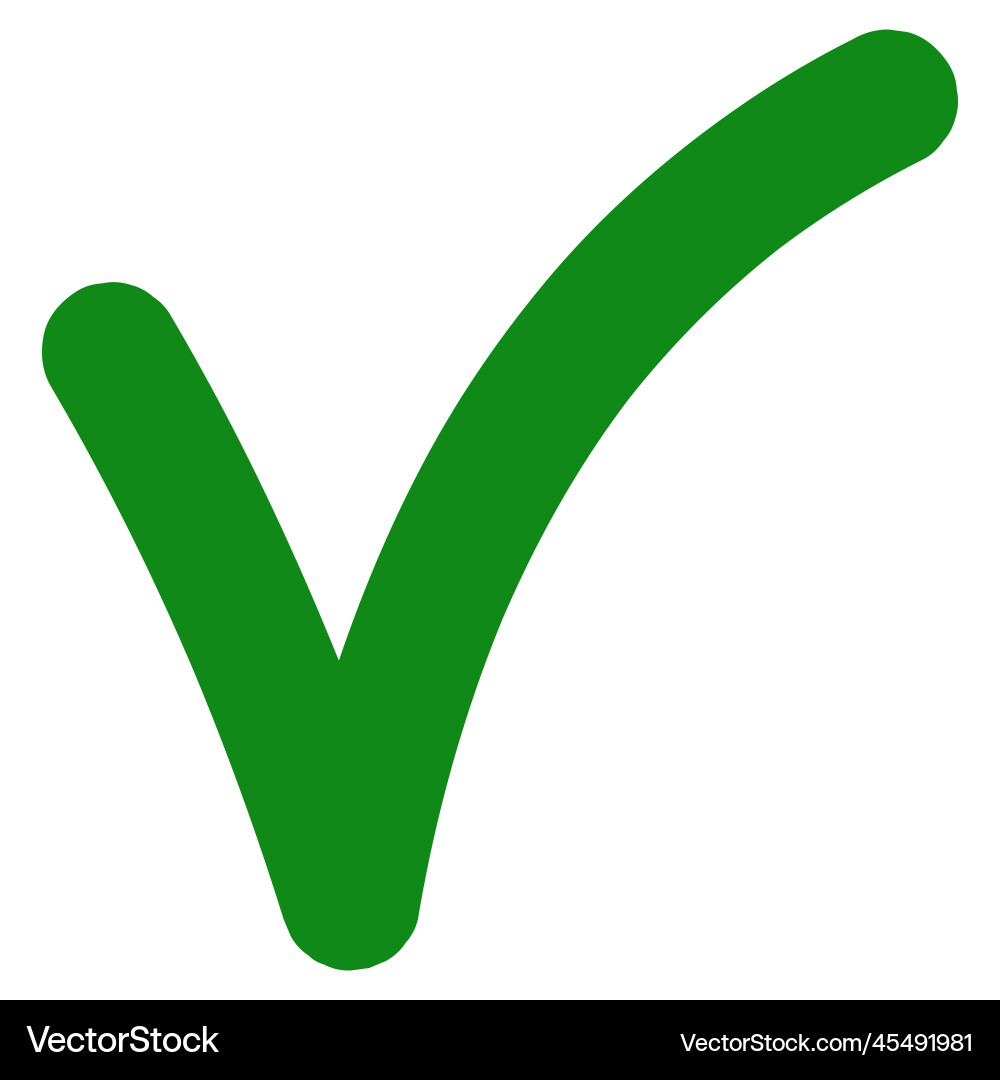 Green check mark tick checkmark icon ok box Vector Image