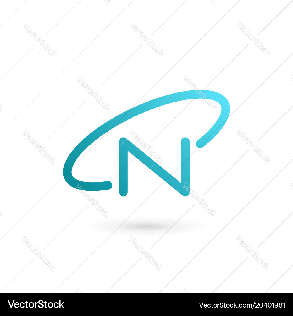 Letter n orbit logo icon design template elements Vector Image