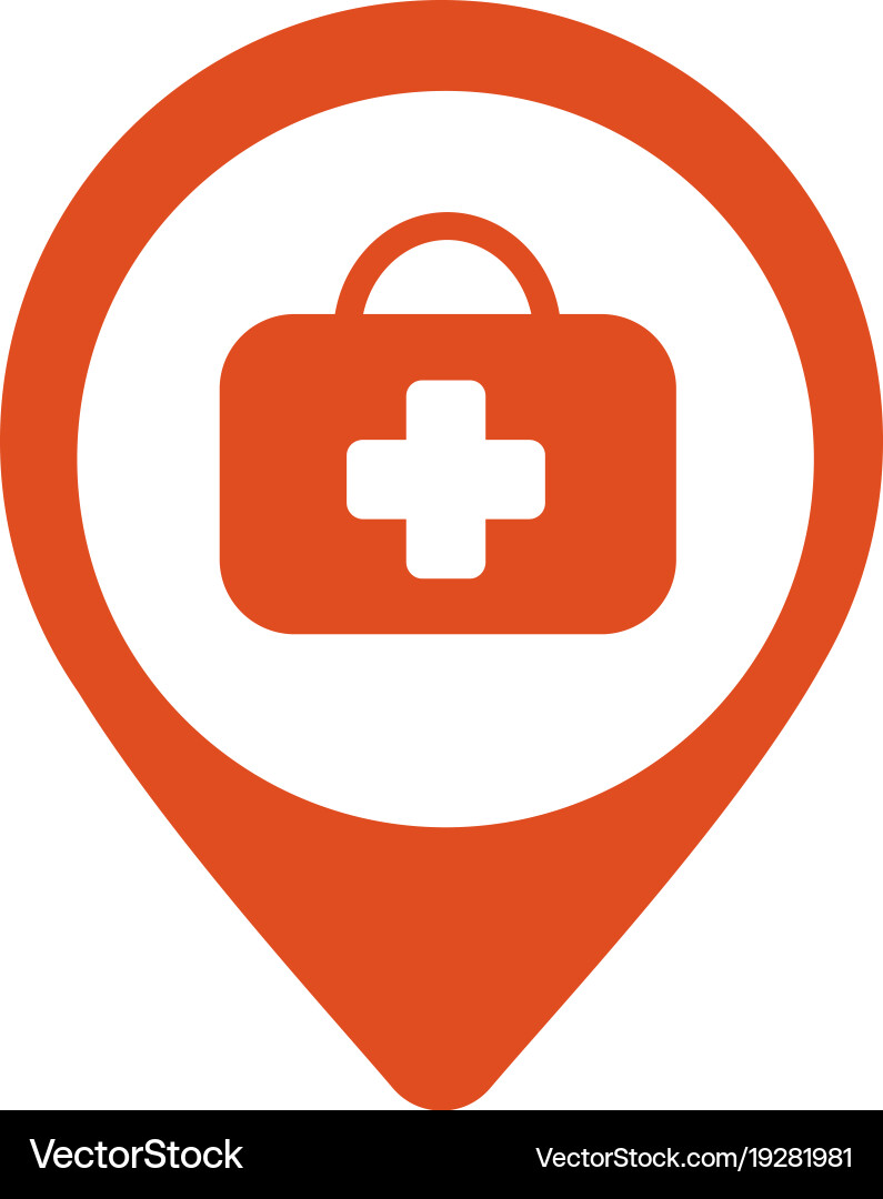 Map pin icon hospital Royalty Free Vector Image