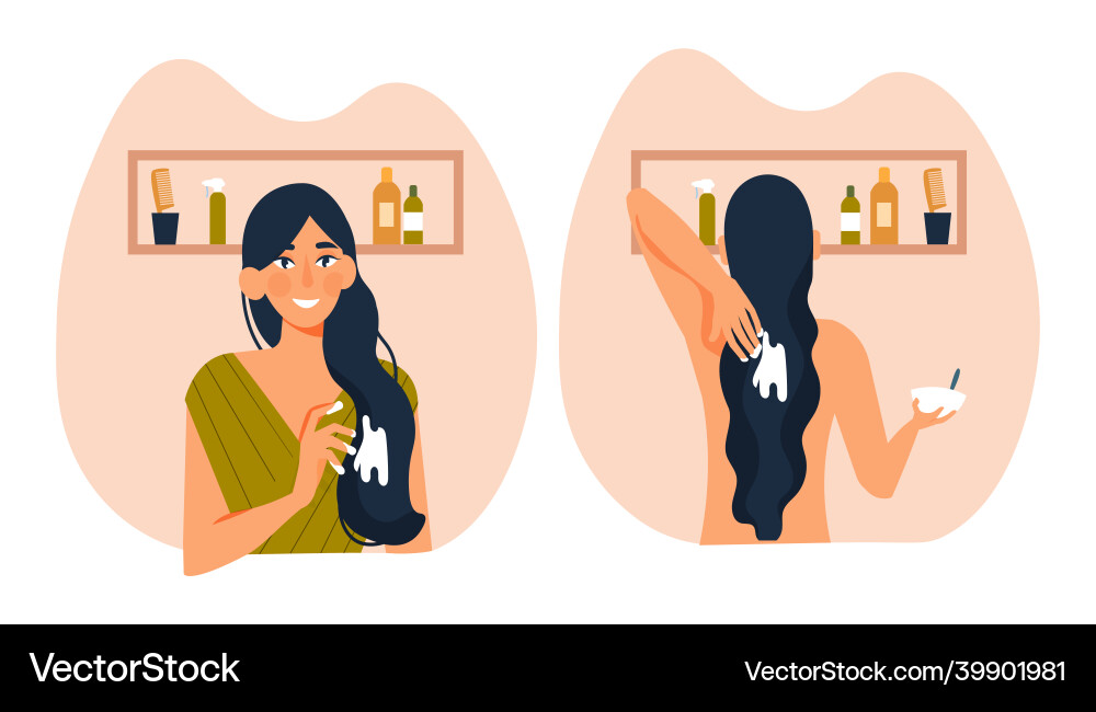 Mask to hair Royalty Free Vector Image - VectorStock