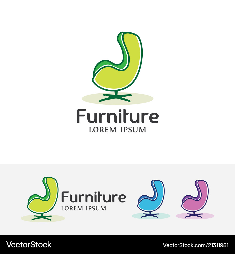 Modern Furniture Logo Template Royalty Free Vector Image