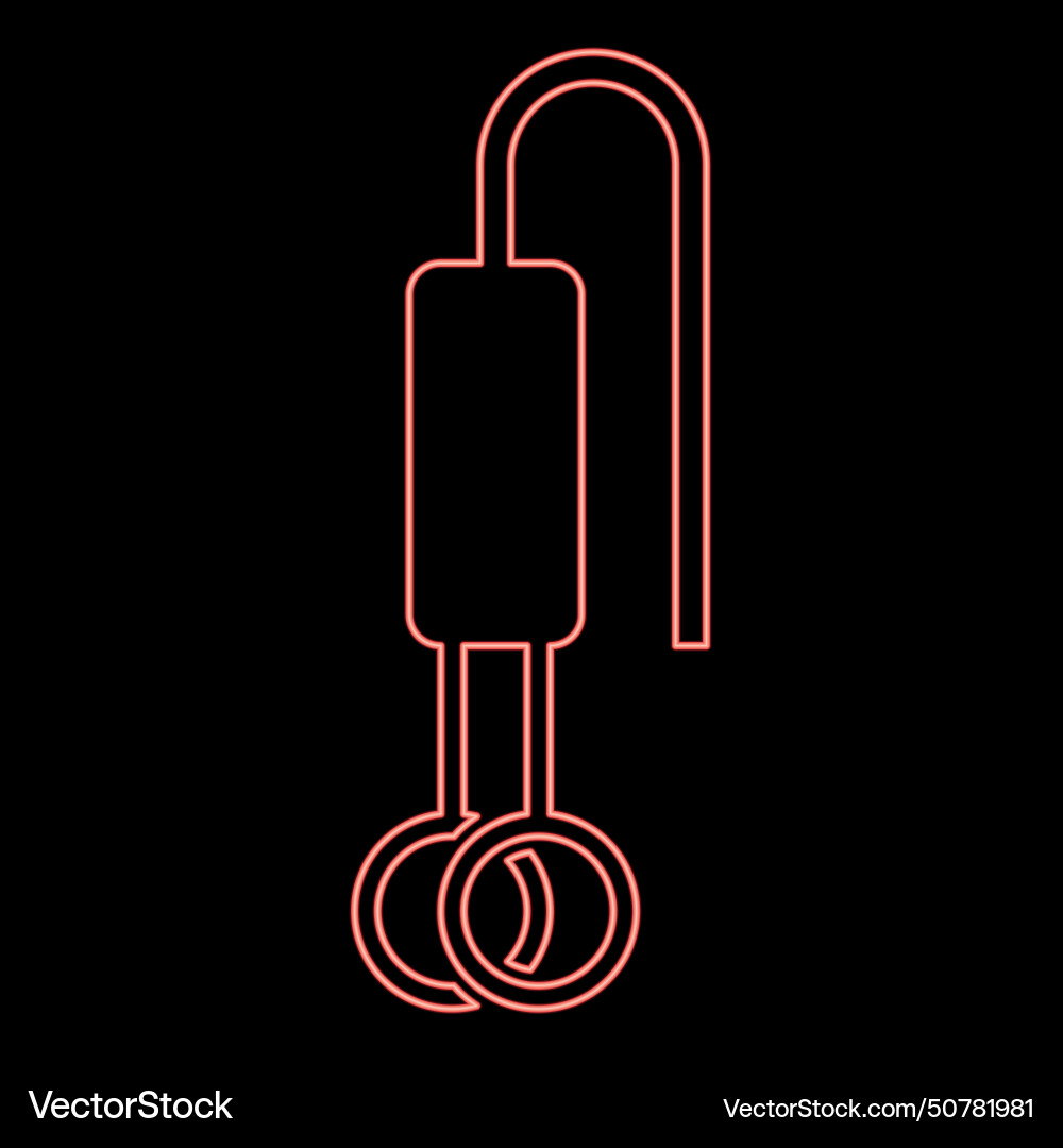 Neon electric immersion heater for water red Vector Image