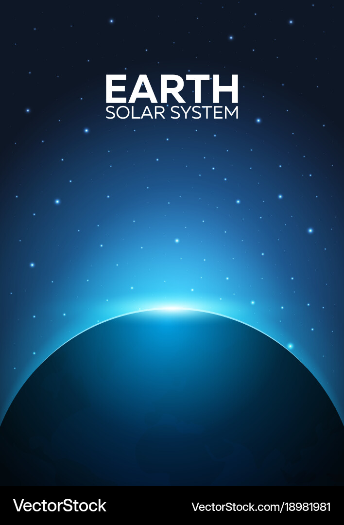 Poster planet earth and solar system space Vector Image
