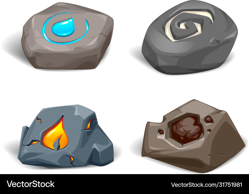 Realistic Stone Symbols Royalty Free Vector Image