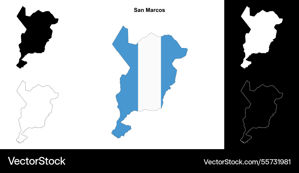 San marcos outline map Royalty Free Vector Image