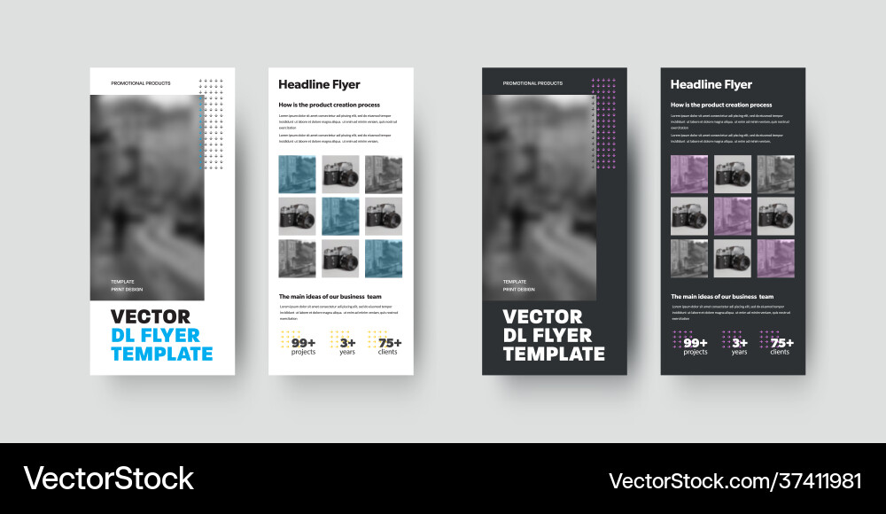 Set dl flyers template with design and arrows Vector Image