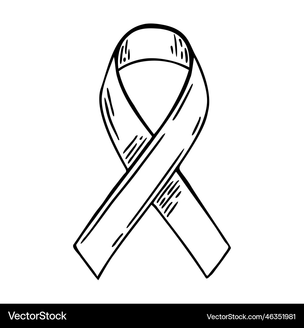 Sketch ribbon isolated on white background Vector Image