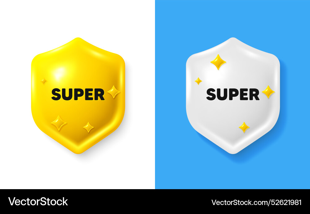 Super symbol special offer sign shield 3d banner Vector Image
