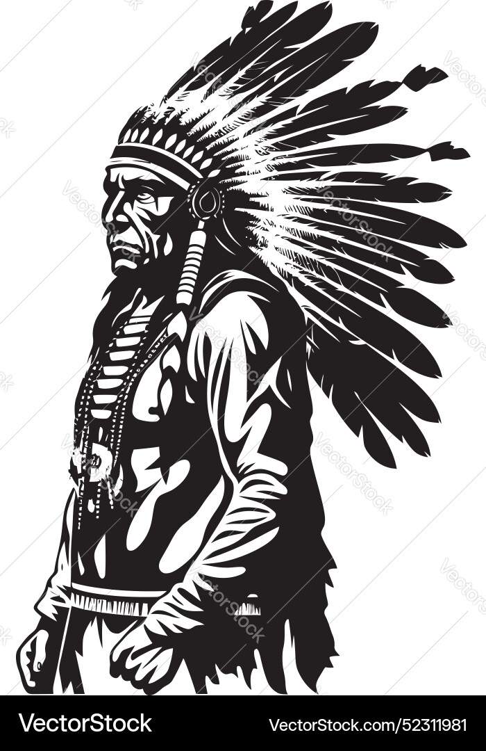 Thunder guardian iconic chief sky walker chief Vector Image