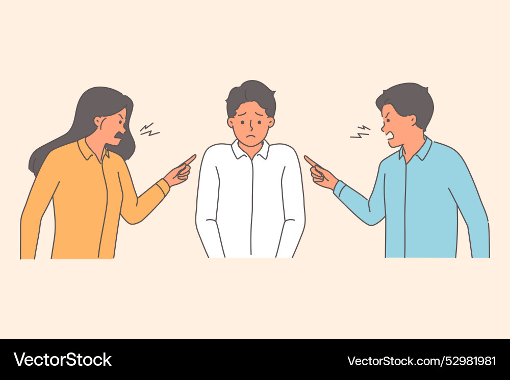 Two bosses scold subordinate who made mistake Vector Image
