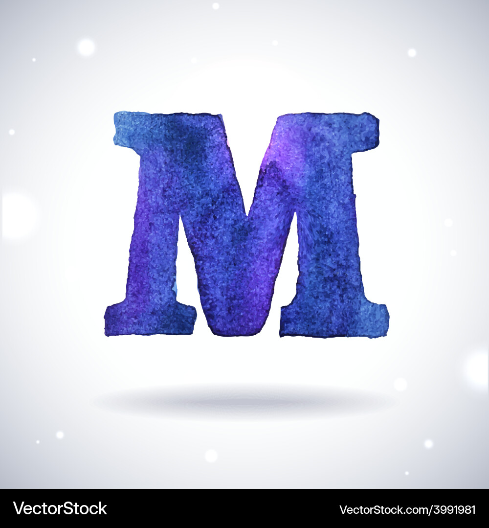 Watercolor letter m Royalty Free Vector Image - VectorStock