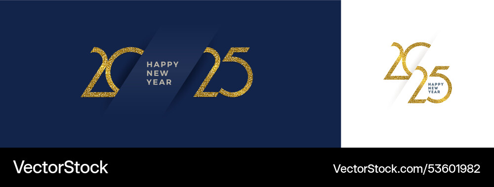 2025 new year golden logo Royalty Free Vector Image