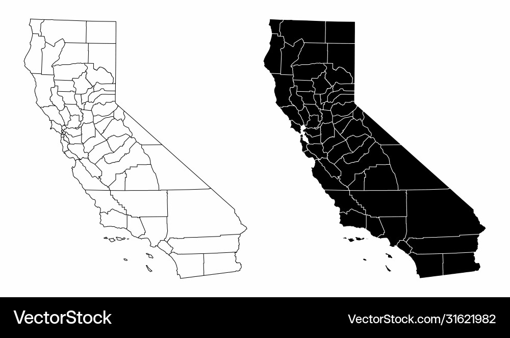 California county maps Royalty Free Vector Image