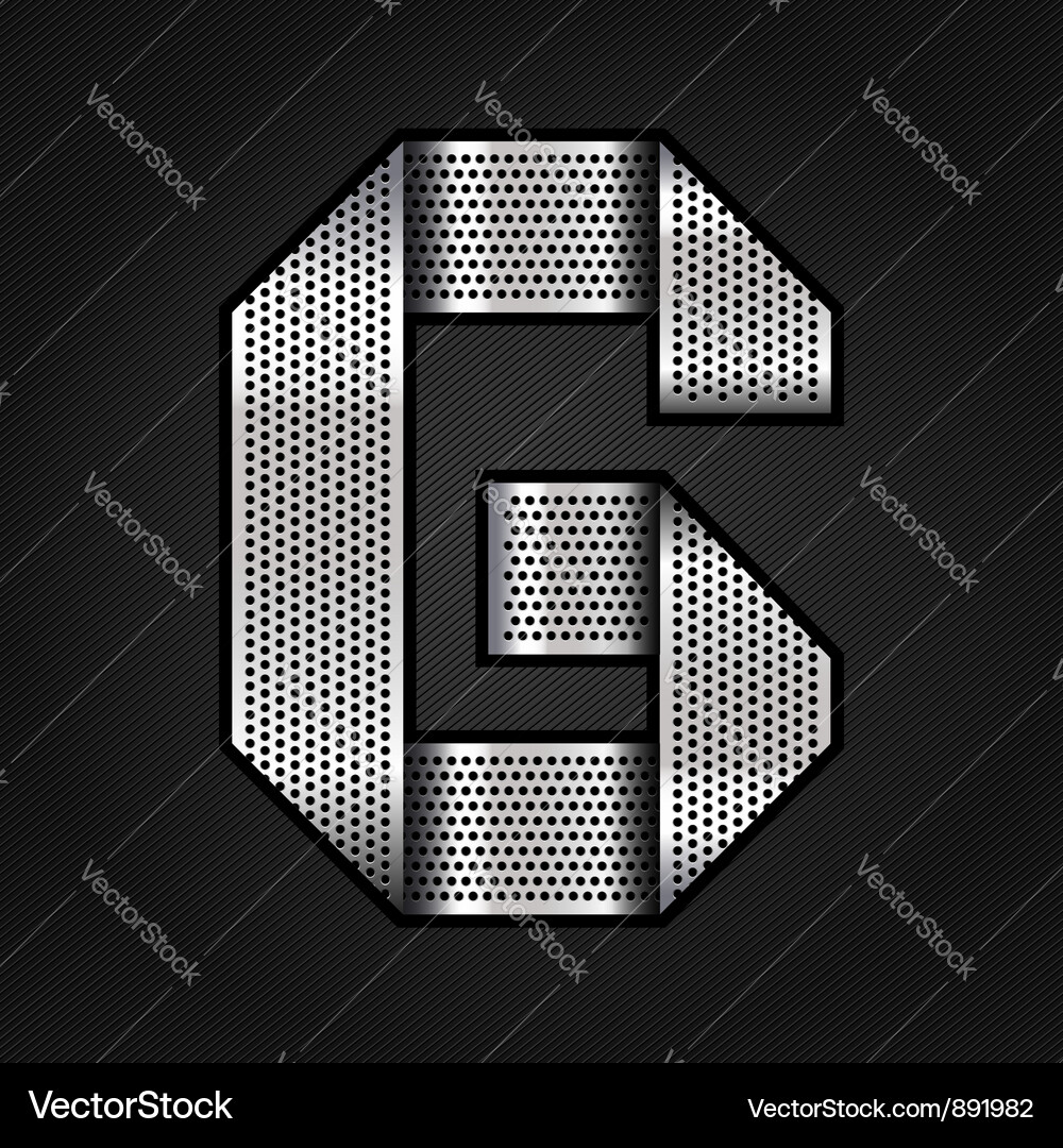 Chrome Letter G - Ribbon Effect Royalty Free Vector Image